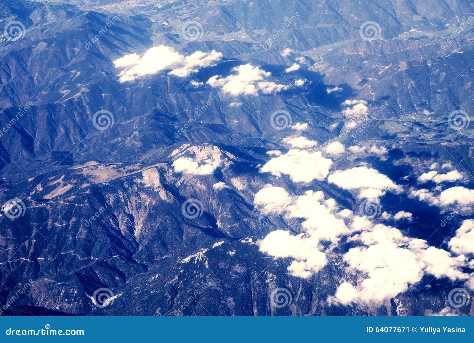 Top View of Mountains with Snow and Clouds. Stock Image - Image of alps ...