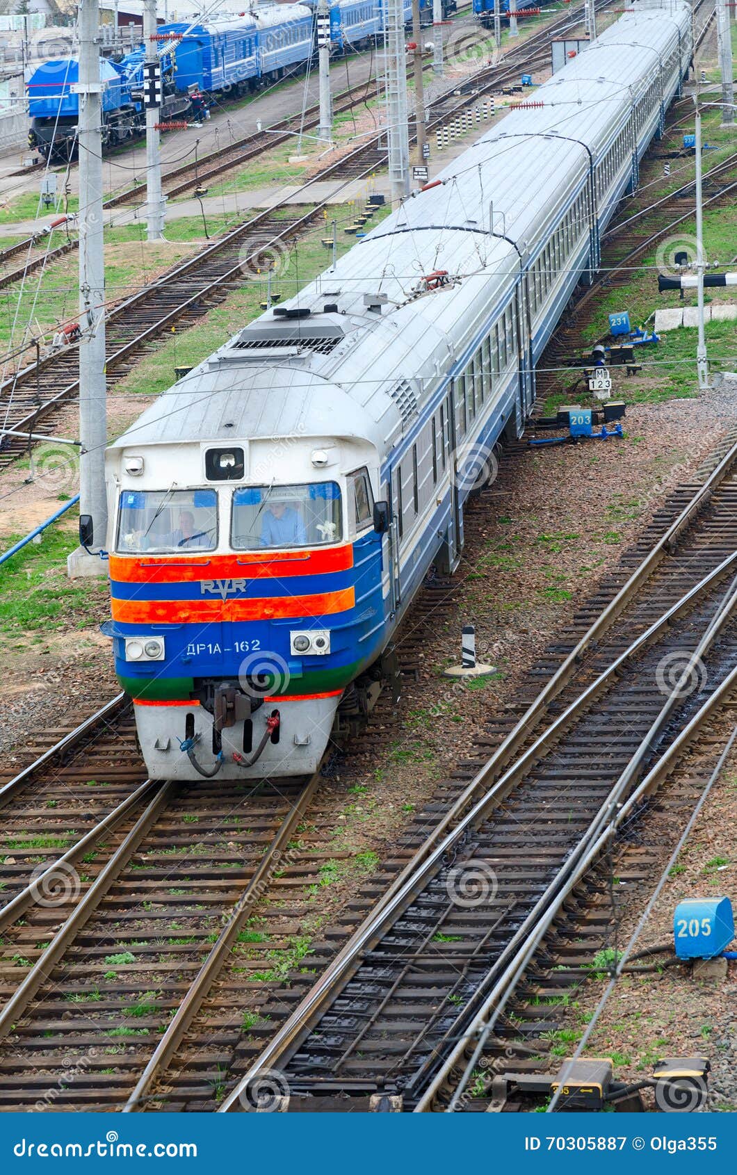 Top View of Moving Diesel Train, Gomel, Belarus Editorial Photography ...