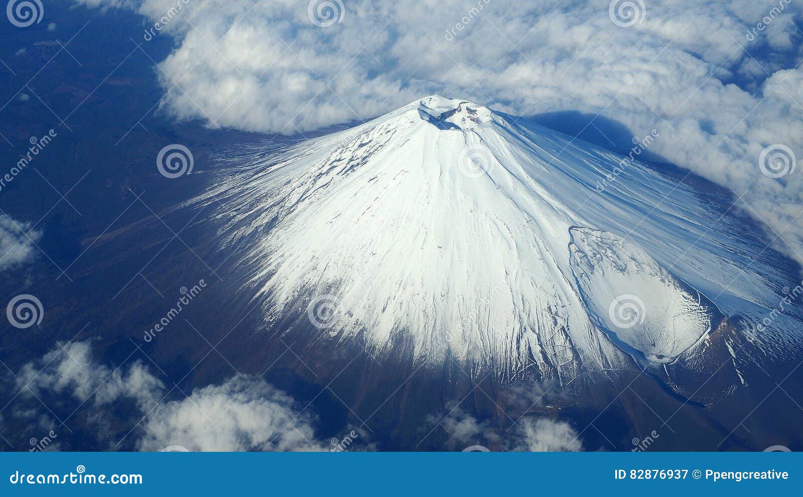 Top view of Mt. Fuji . stock image. Image of blue, nature - 82876937