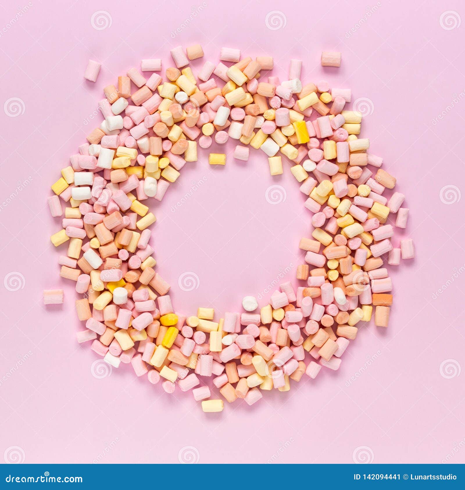 Top View of the Multi-colored Marshmallows Which Lies in the Shape of a ...