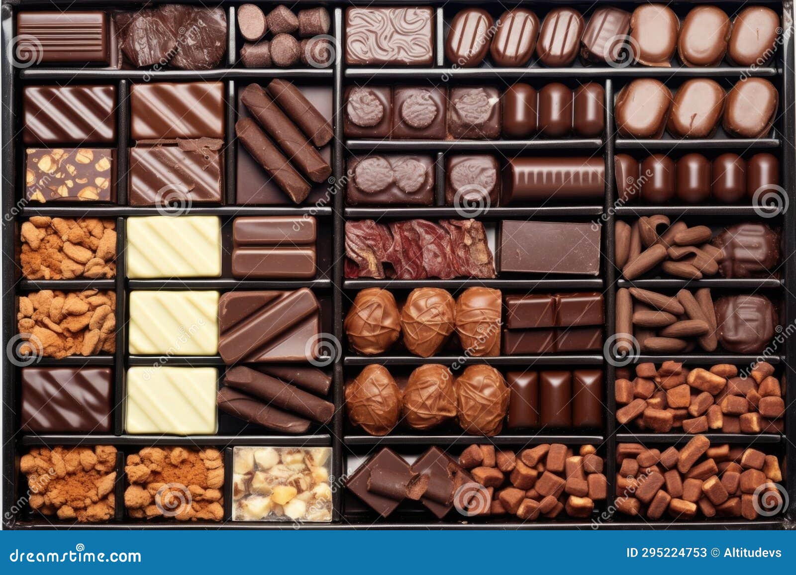 Top View of Multi Compartment Chocolate Storage System Stock Image ...