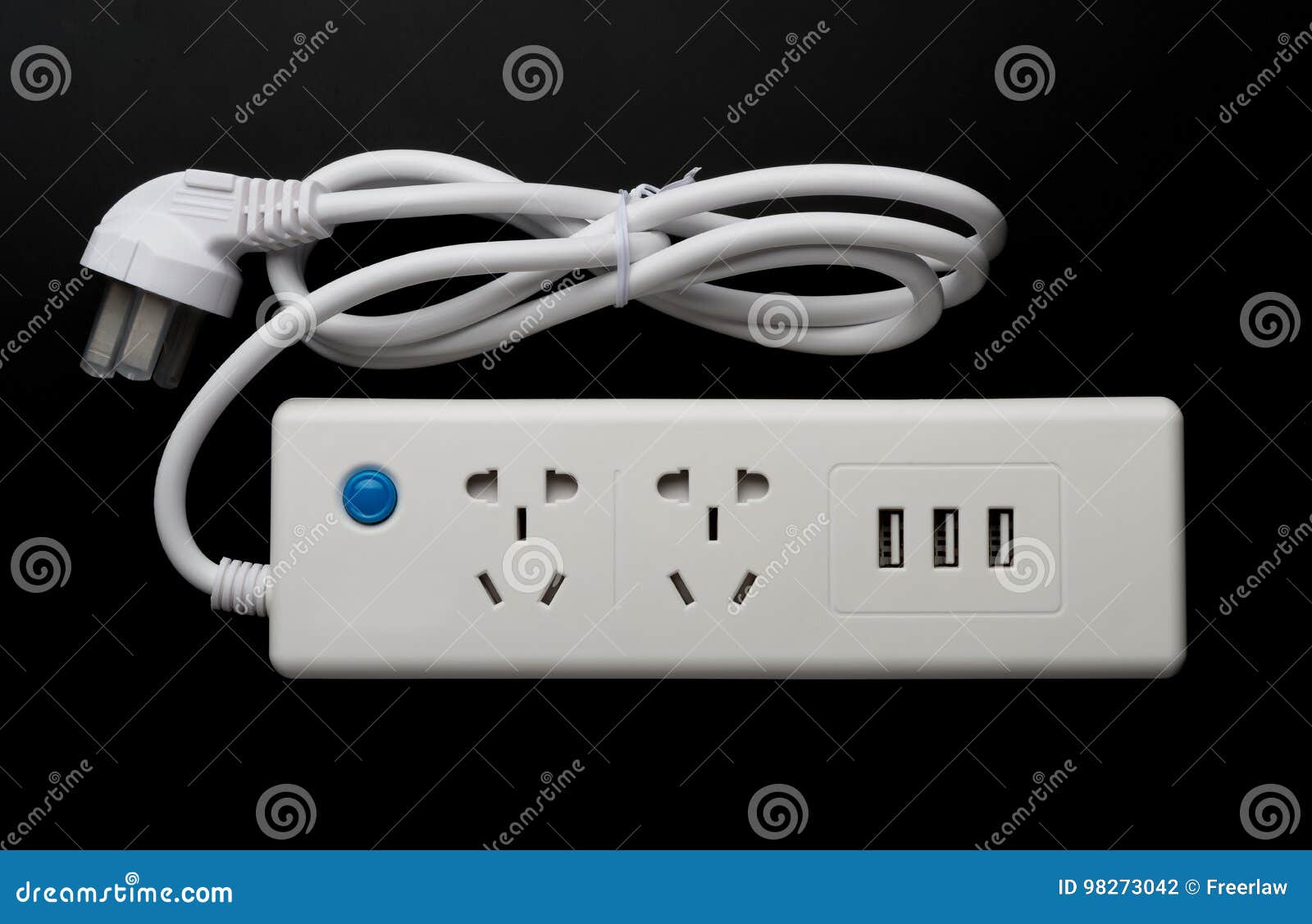 Top View Multi Sockets Power Extension with Switch Stock Photo - Image ...