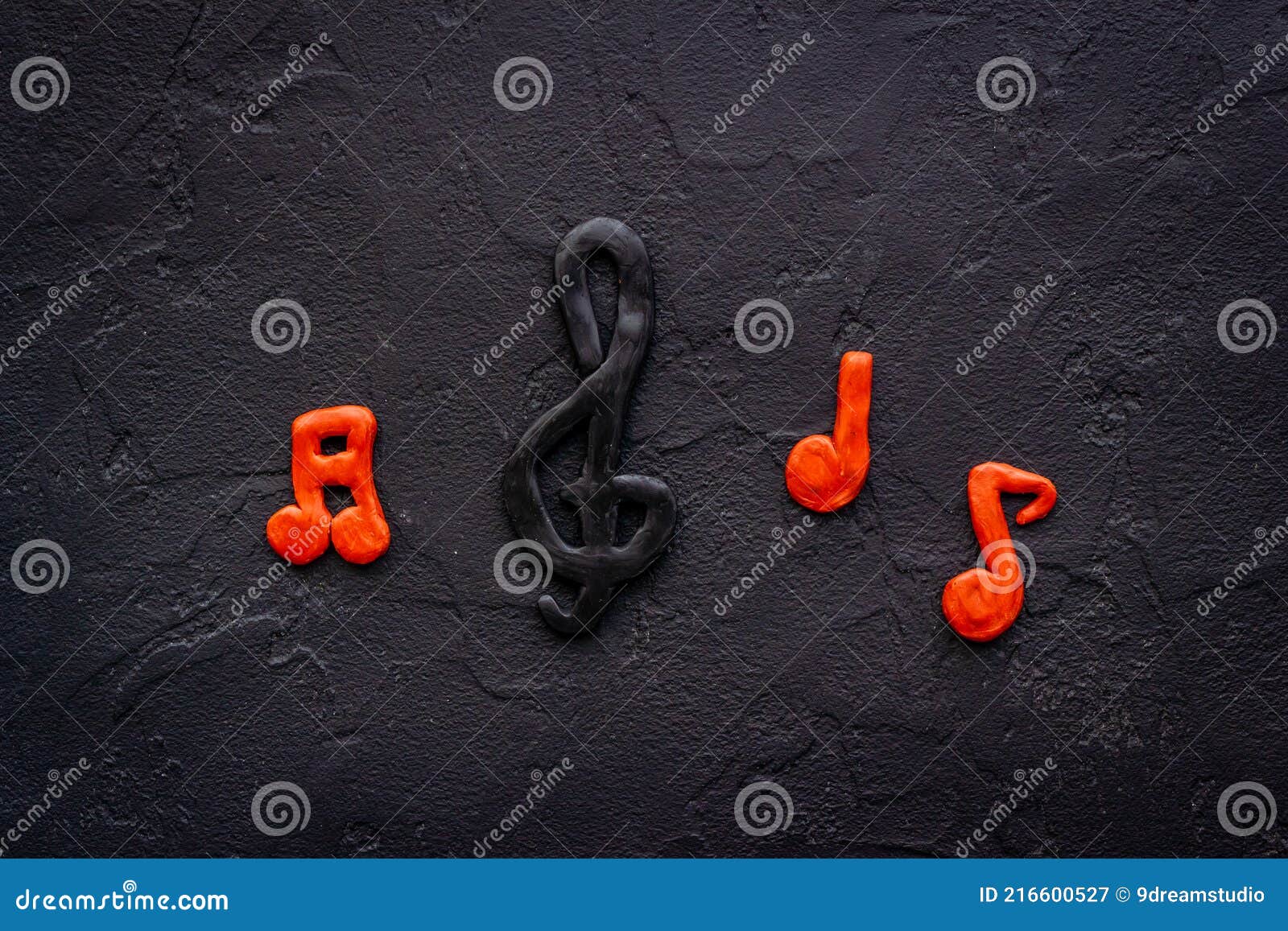 Top View of Music Notes Made of Rubber. Music Abstract Background Stock ...