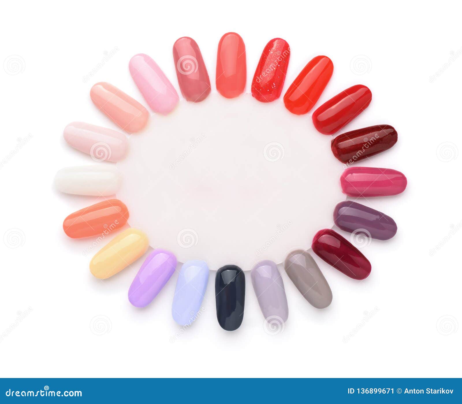 Top View of Nails Polish Manicure Samples Palette Stock Image - Image ...