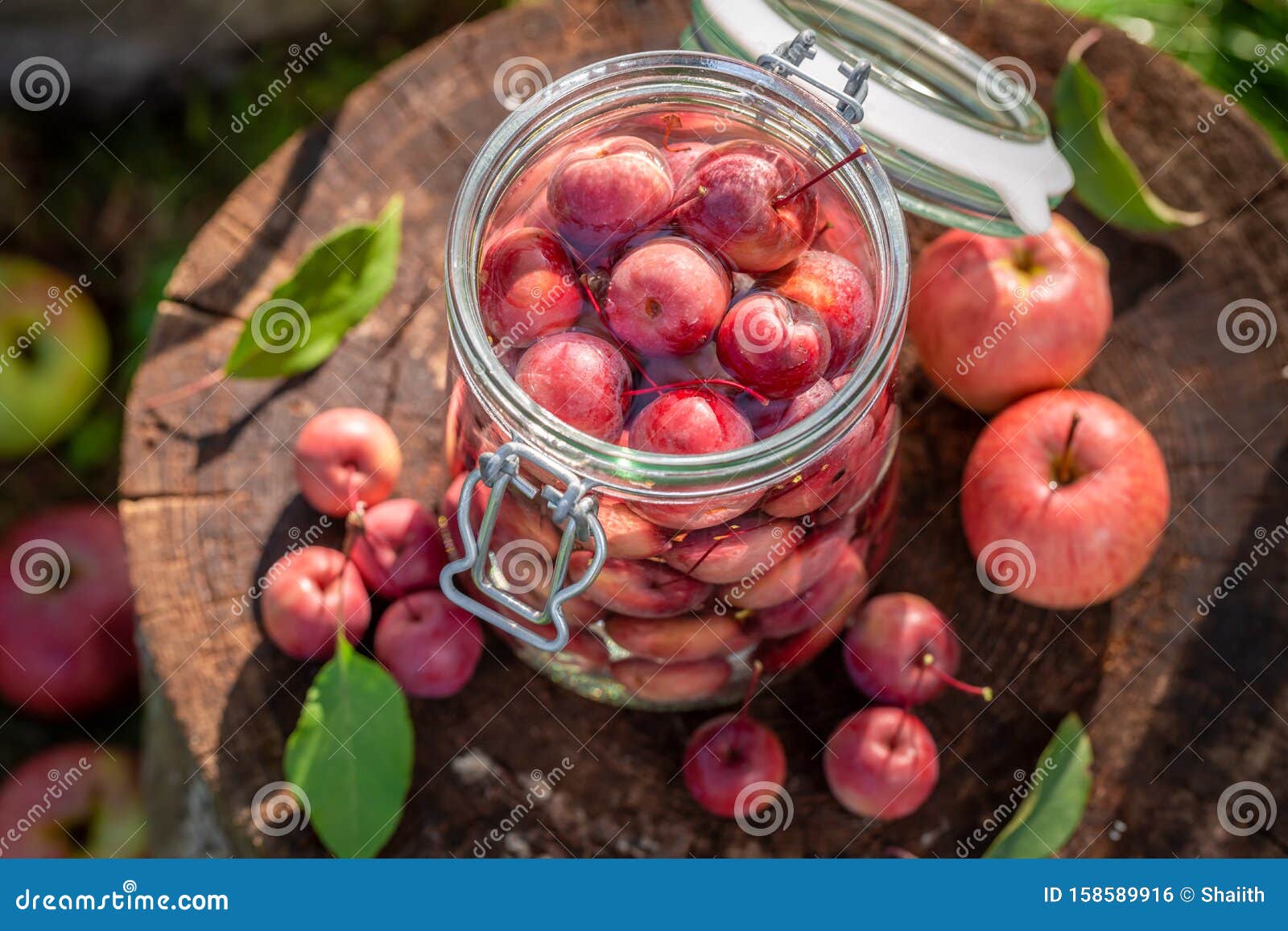 Natural Apples Compote in the Jar Stock Photo - Image of natural ...
