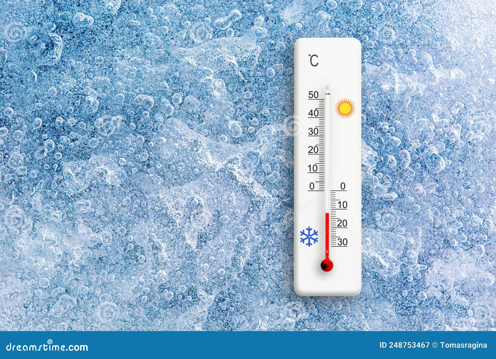 Celsius Scale Thermometer. Ambient Temperature Minus 12 Degrees Stock ...