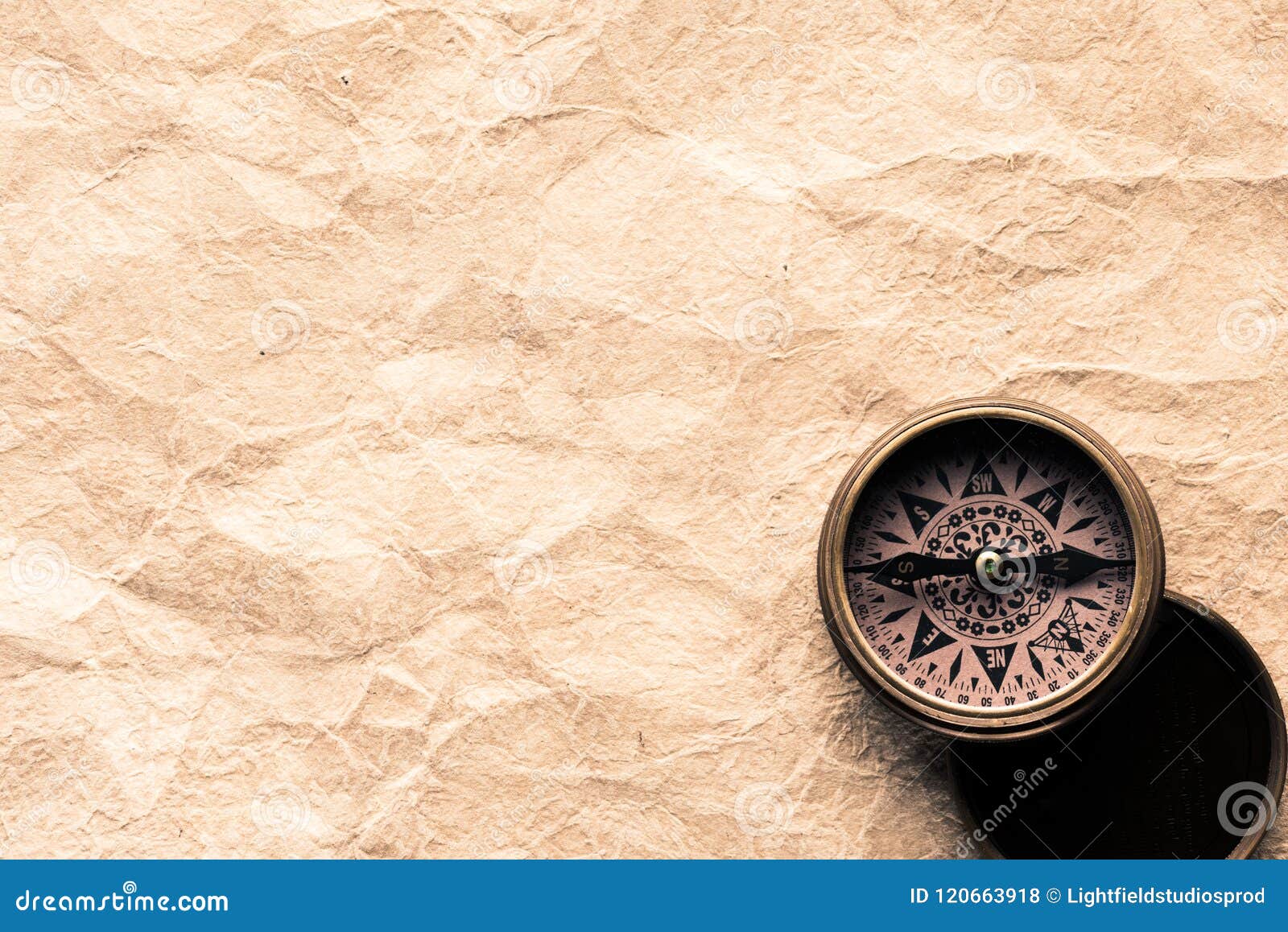 Top View of Navigation Compass on Blank Stock Photo - Image of flat ...