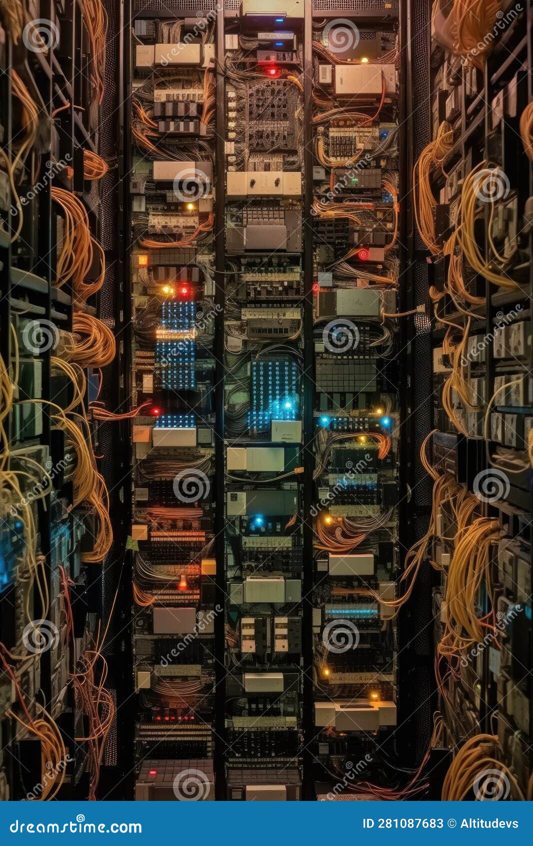 Top View of Neatly Organized Server Racks in a Data Center Stock ...