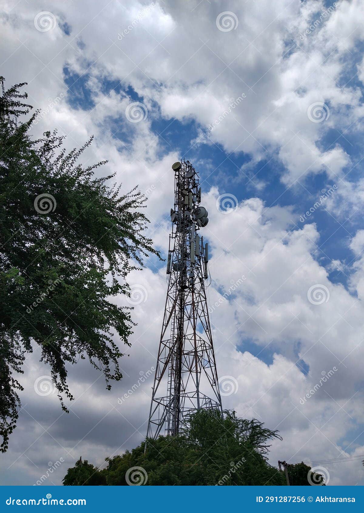 Top view of network pole stock photo. Image of architecture - 291287256