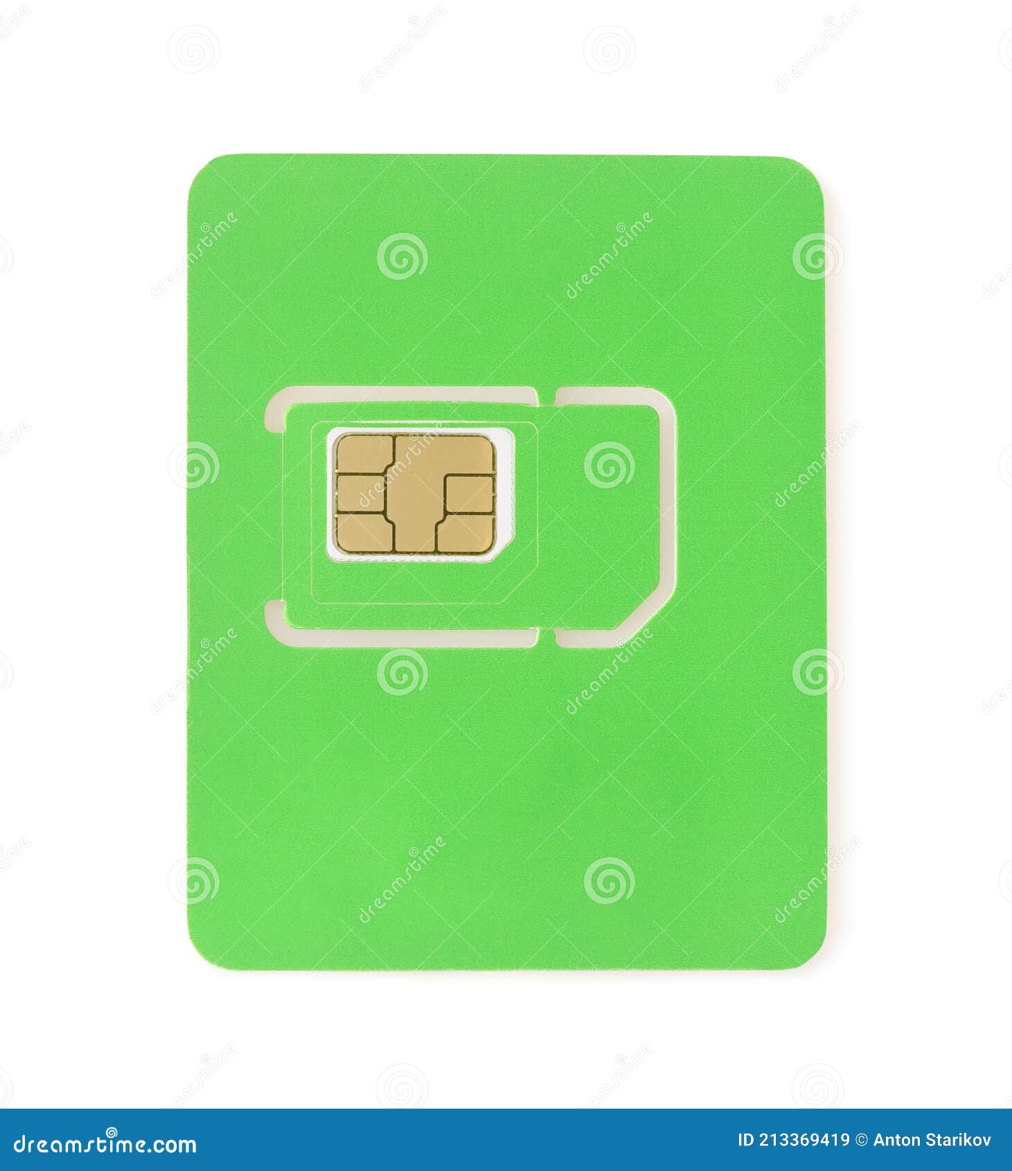 Top View of New Green Sim Card Stock Image - Image of mockup, green ...