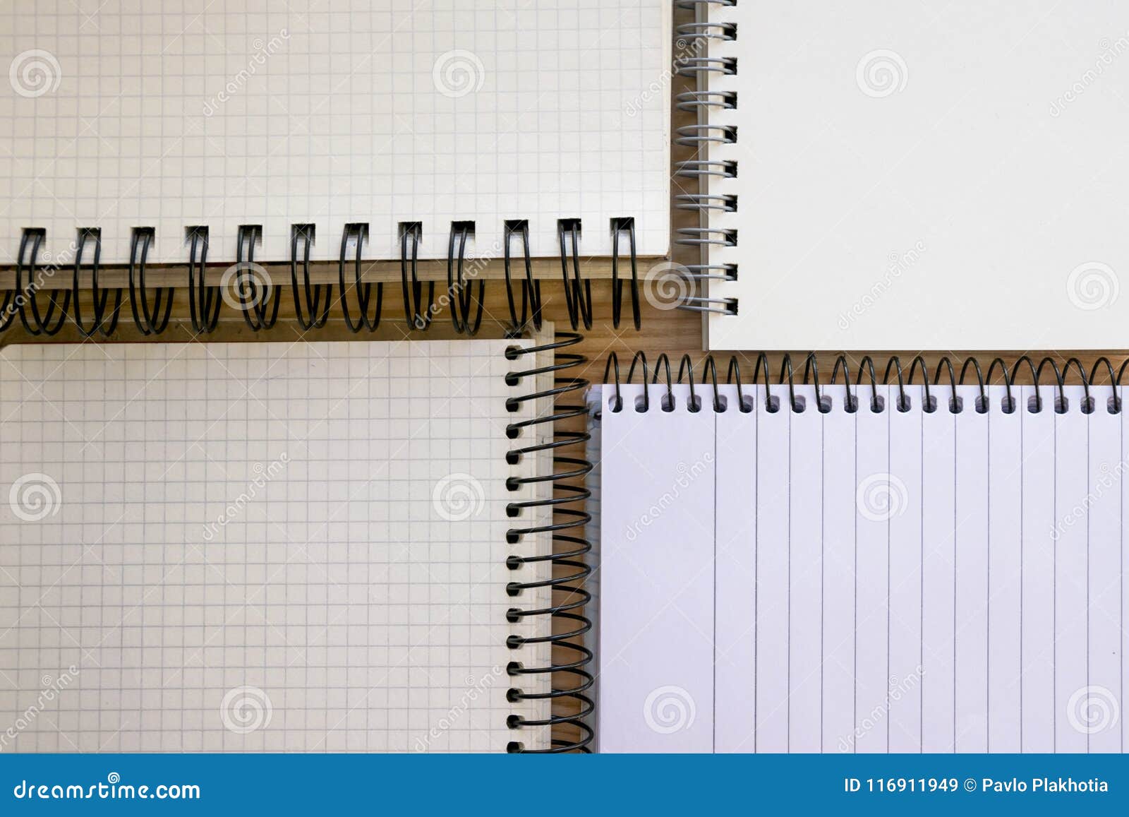 Open Notepads Set Isolated on Wooden Backdrop Stock Image - Image of ...