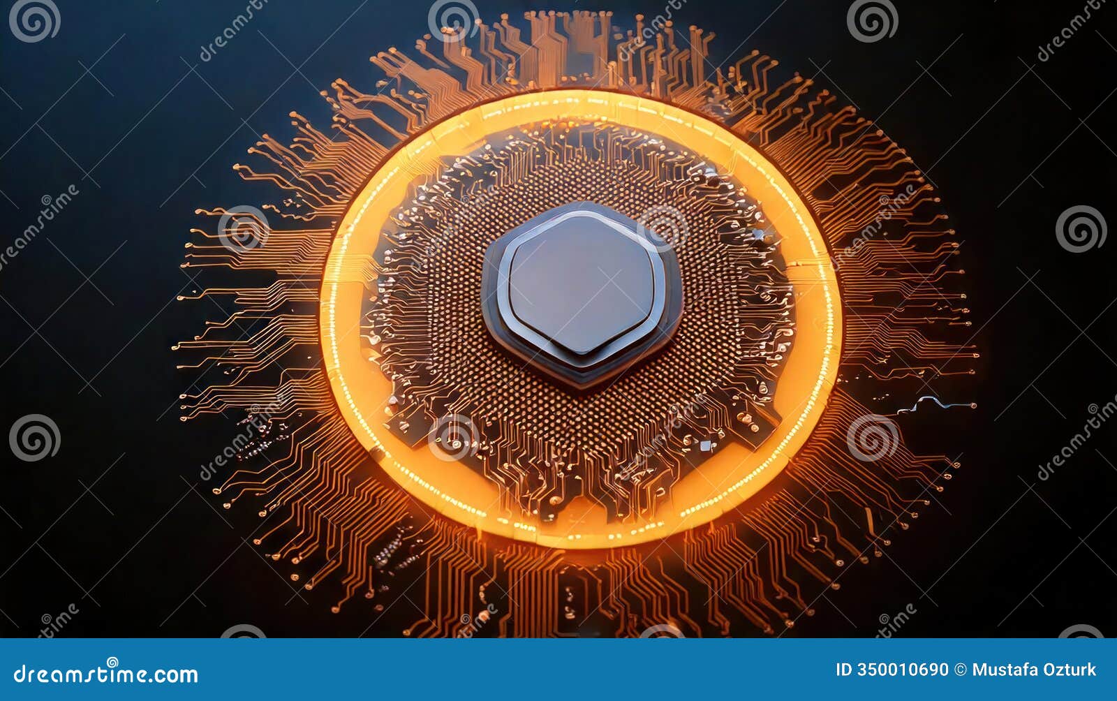 Top view New Quantum Chip stock illustration. Illustration of iron ...