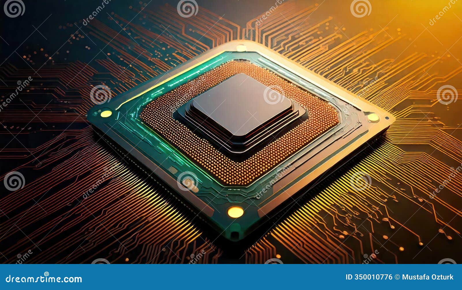 Top view New Quantum Chip stock illustration. Illustration of view ...