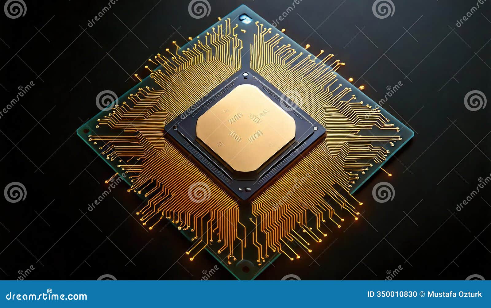 Top view New Quantum Chip stock illustration. Illustration of poster ...