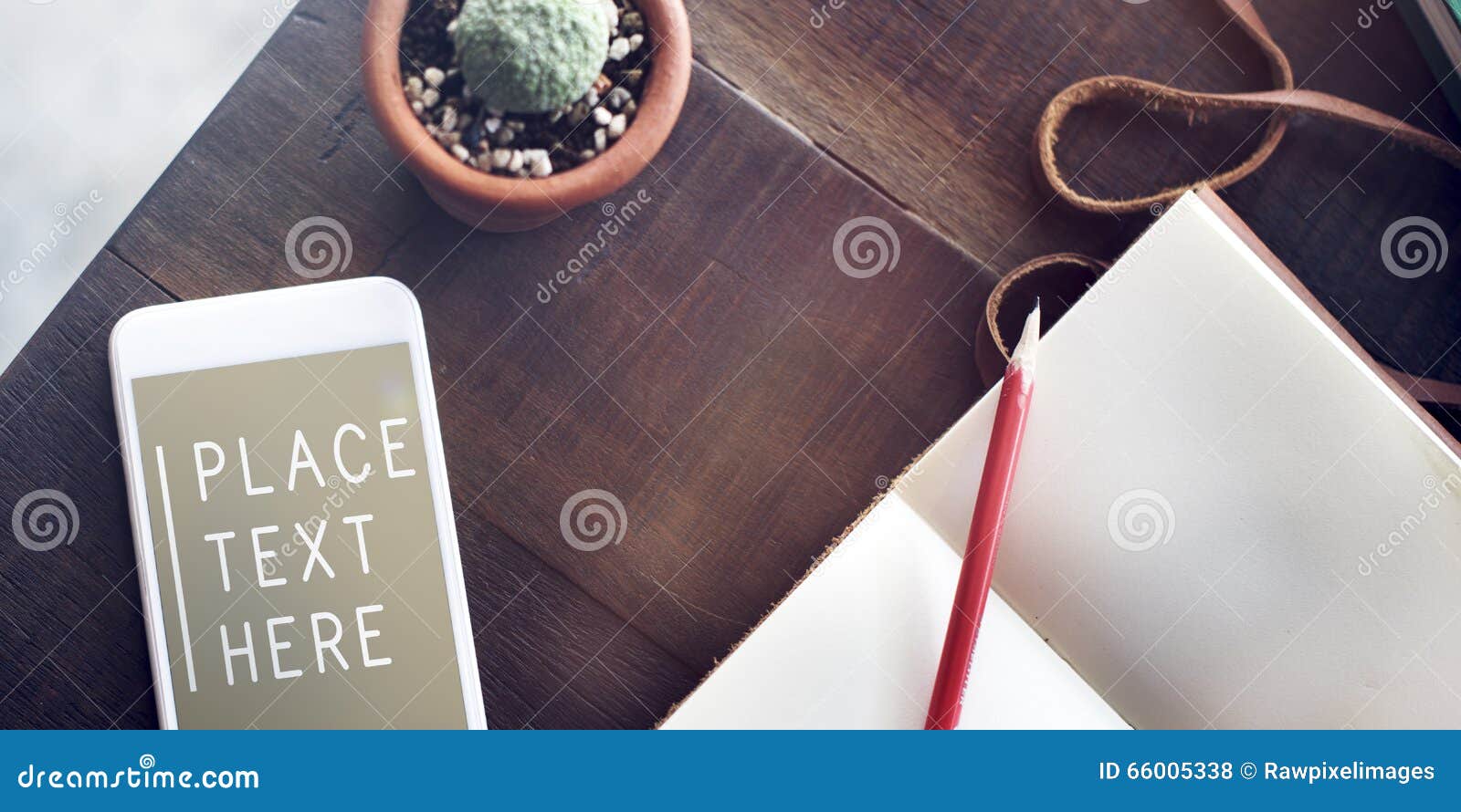 Top View Notebook Mobile Phone Text Table Concept Stock Photo - Image ...