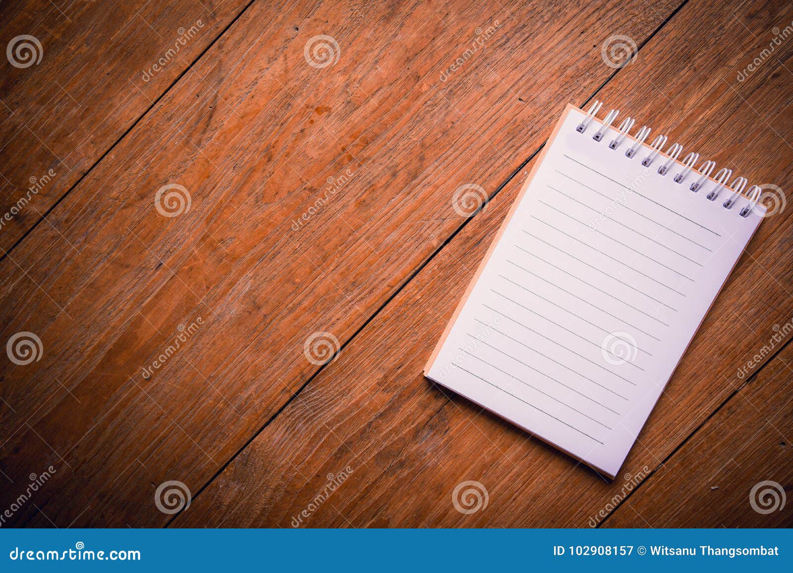 Top View of Notebook Paper on Office Desk Table. Stock Image - Image of ...