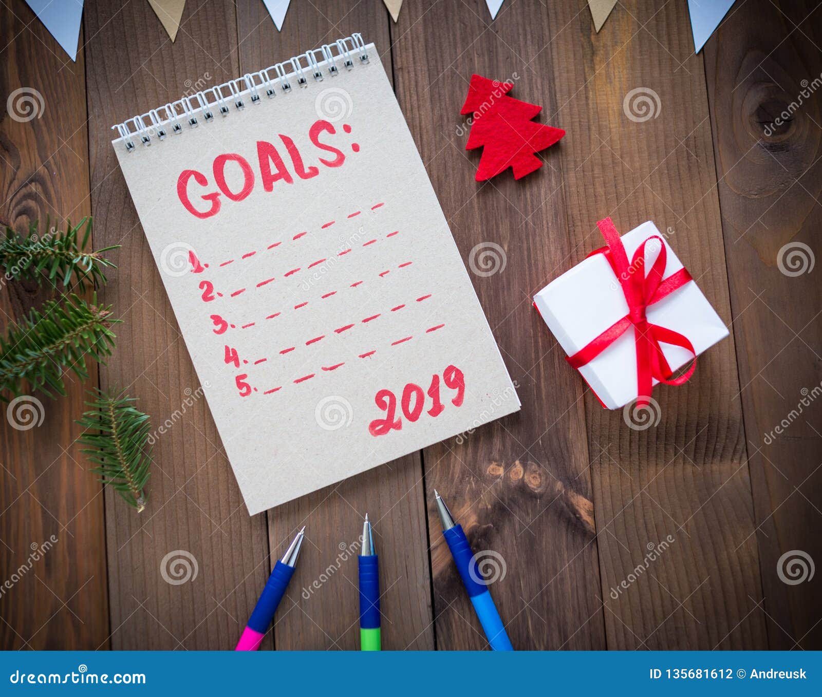 Top View of Notepad with Goals List Stock Photo - Image of resolution ...