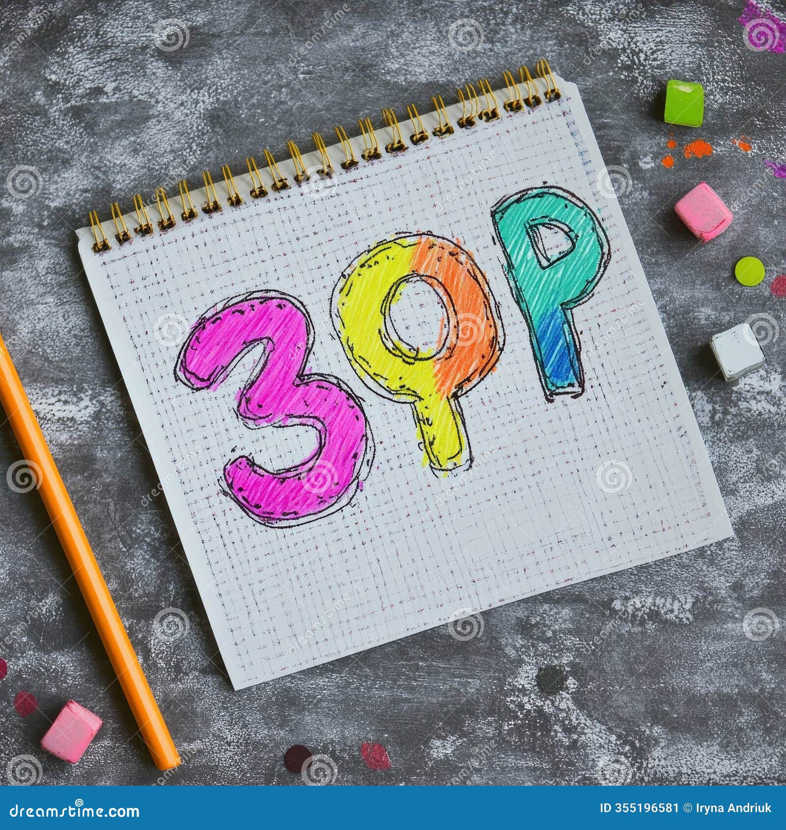 Top View of Notepad with Question Mark and Pencil on Concrete ...