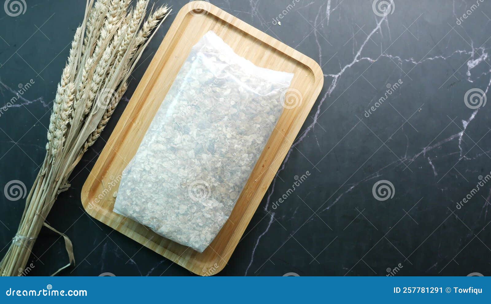 Top View of Oats Flakes in a Plastic Packet on Table Stock Video ...