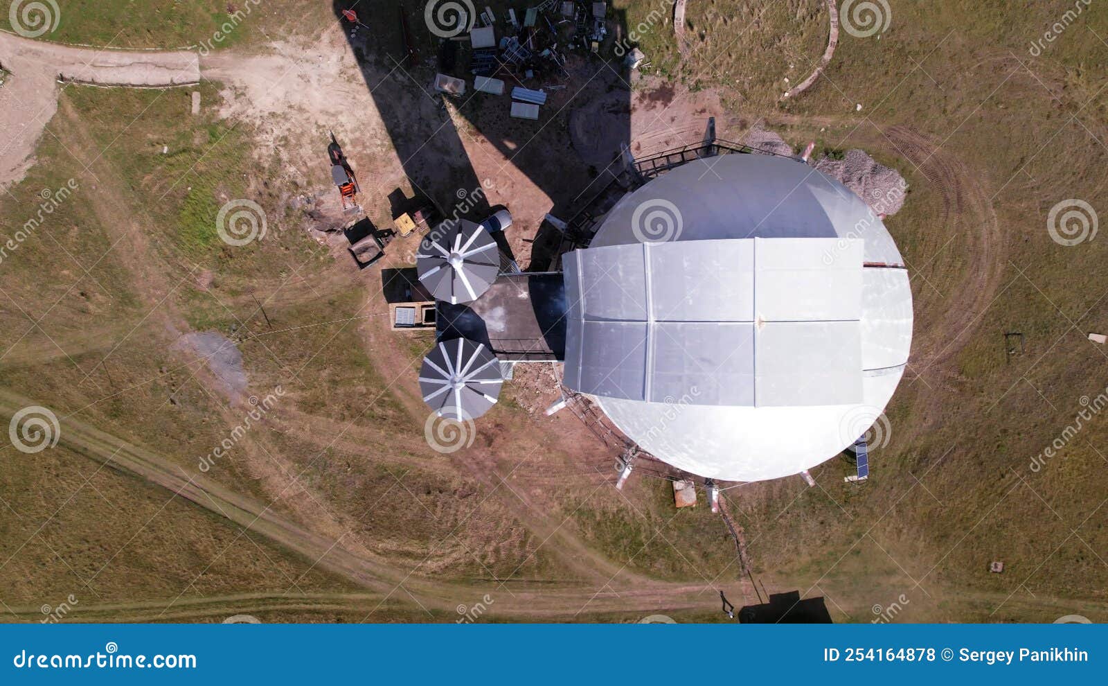 Top View of the Observatory Dome with Old Building Stock Footage ...