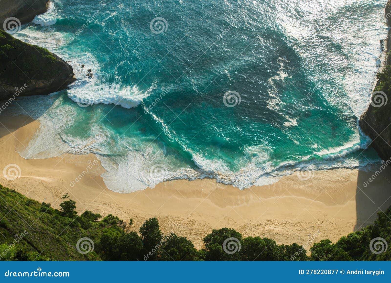 Top View of the Ocean Bay, Sandy Beach in the Tropics Stock Image ...