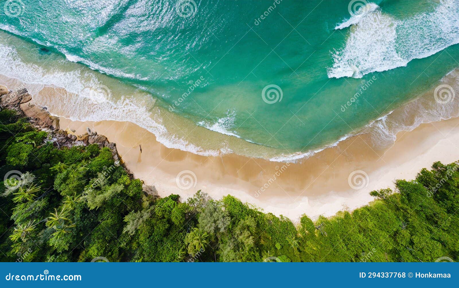 Top View of Ocean Meeting Beach at Tropical Island Stock Illustration ...