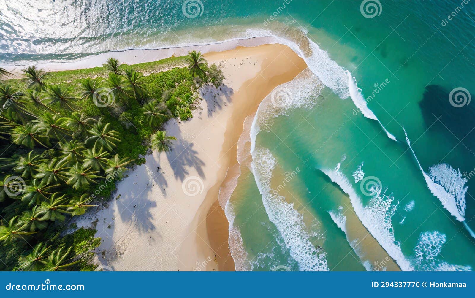 Top View of Ocean Meeting Beach at Tropical Island Stock Illustration ...