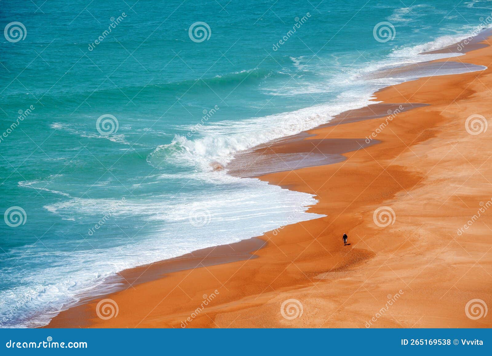 Top View of the Ocean and Sandy Beach Stock Photo - Image of background ...
