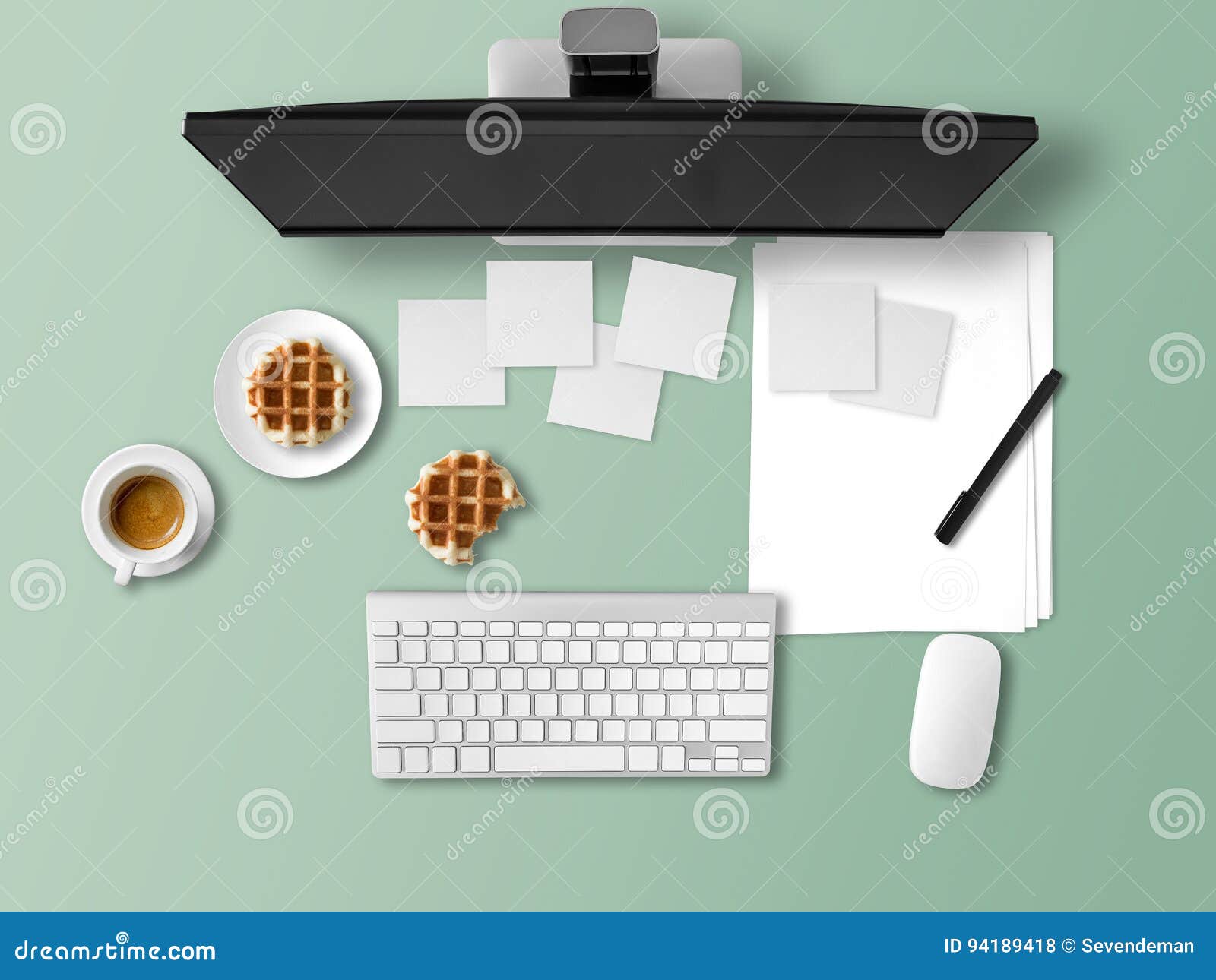 Top View of Office Desk with Document Papers. Stock Photo - Image of ...
