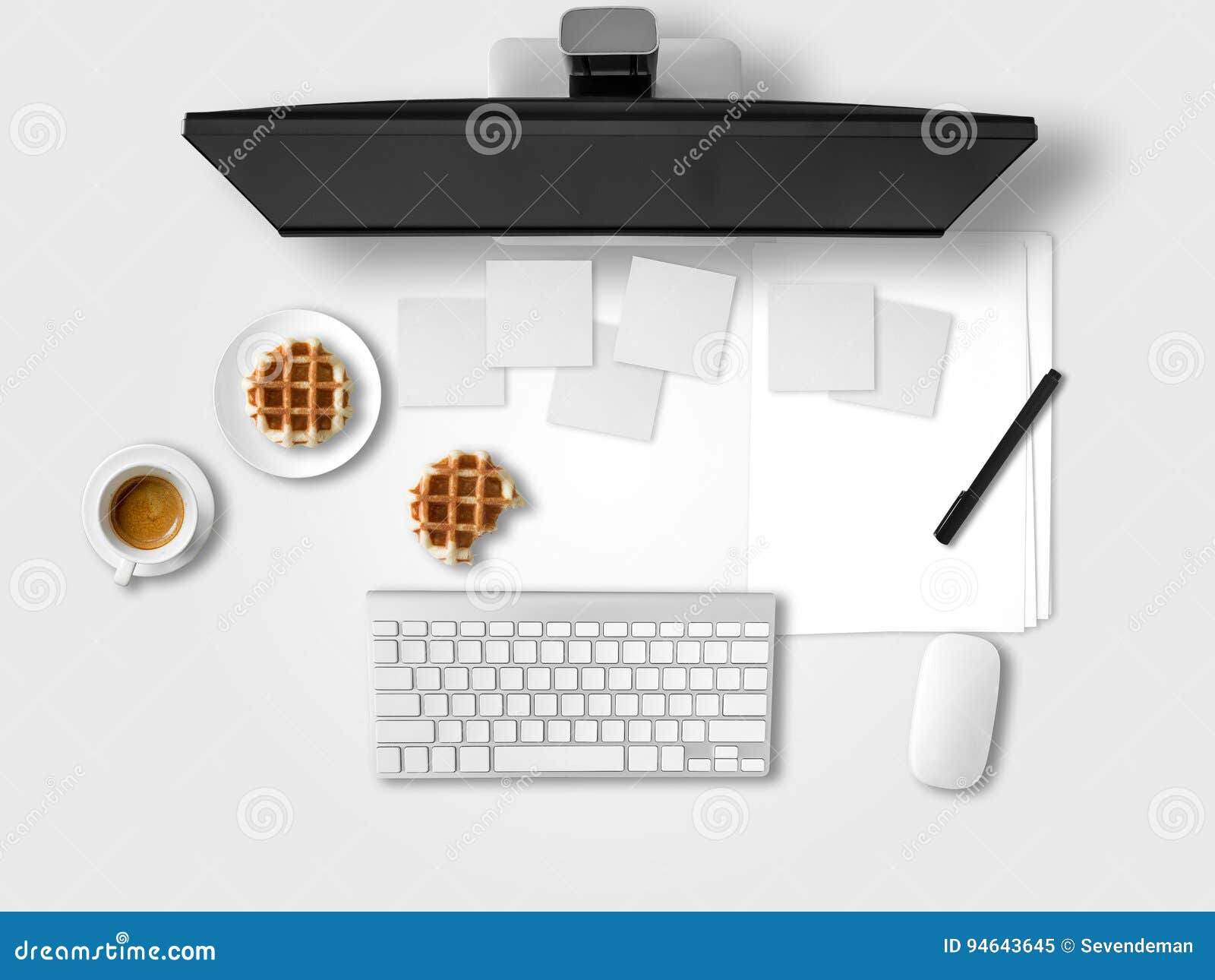 Top View of Office Desk with Document Papers. Stock Image - Image of ...