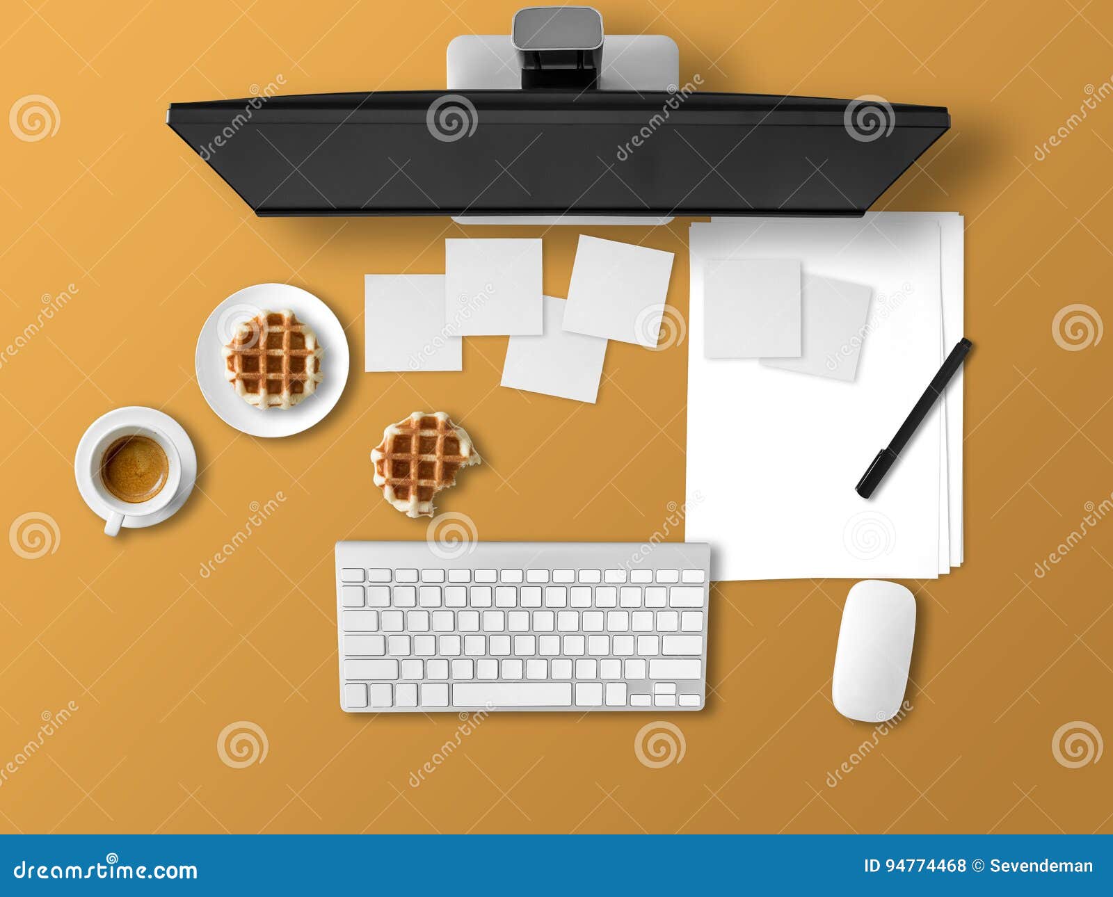 Top View of Office Desk with Document Papers. Stock Photo - Image of ...