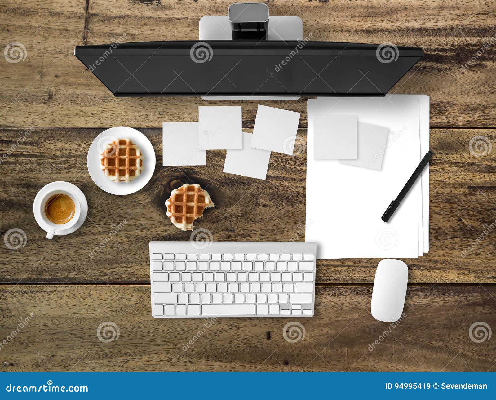 Top View of Office Desk with Document Papers. Stock Image - Image of ...