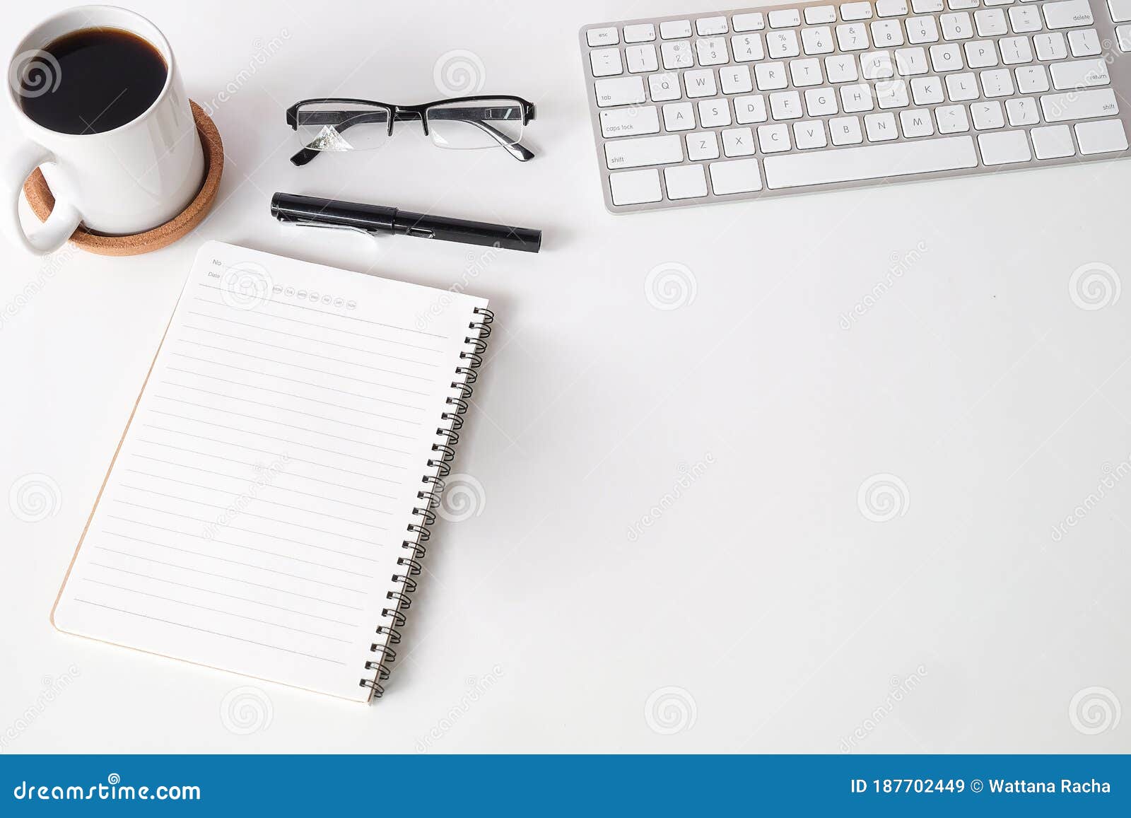 Top View Office Desktop with Office Accessories, Desktop with Business ...