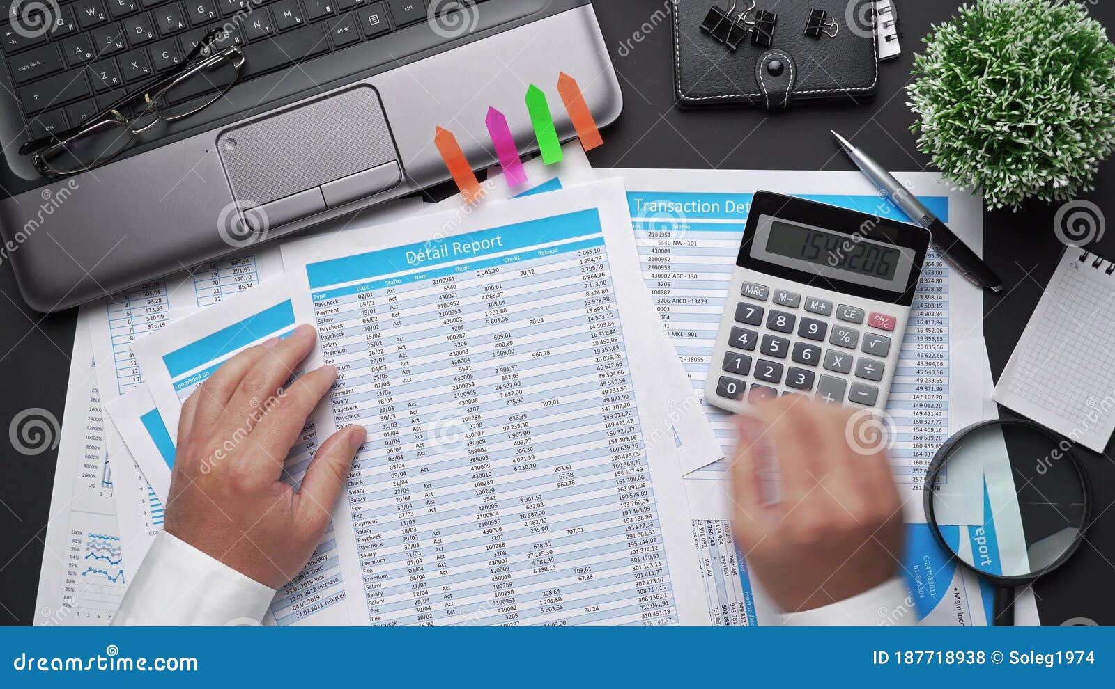 Top View of Office Employee`s Desk - Work with Tablet Pc Computer and ...