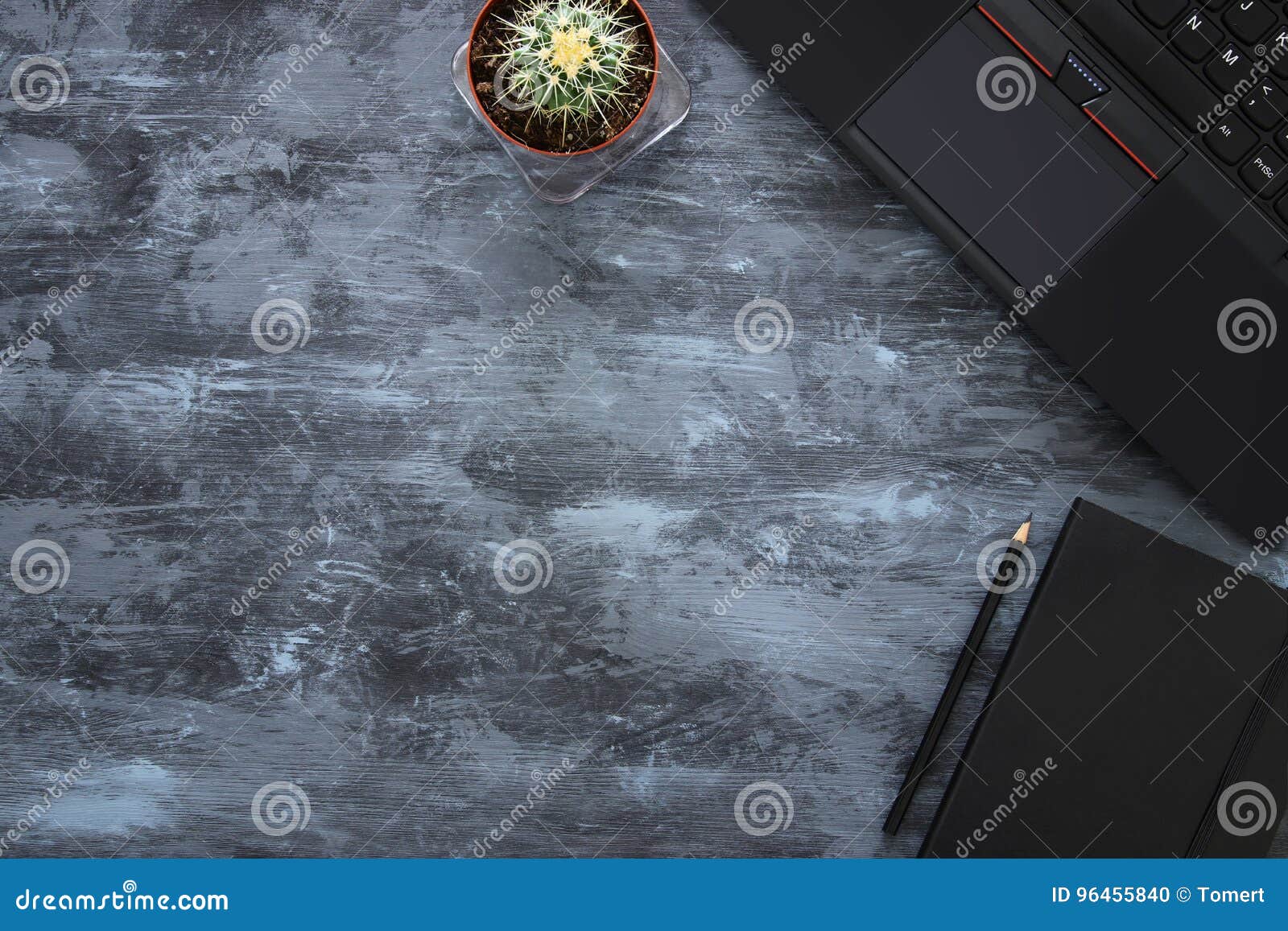 Top View of Office Work Table with Leptop and Notebbok Stock Photo ...