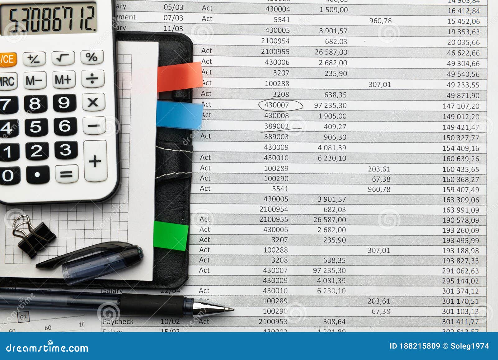 Top View of Office Employee`s Desk - Work with Financial Reports ...
