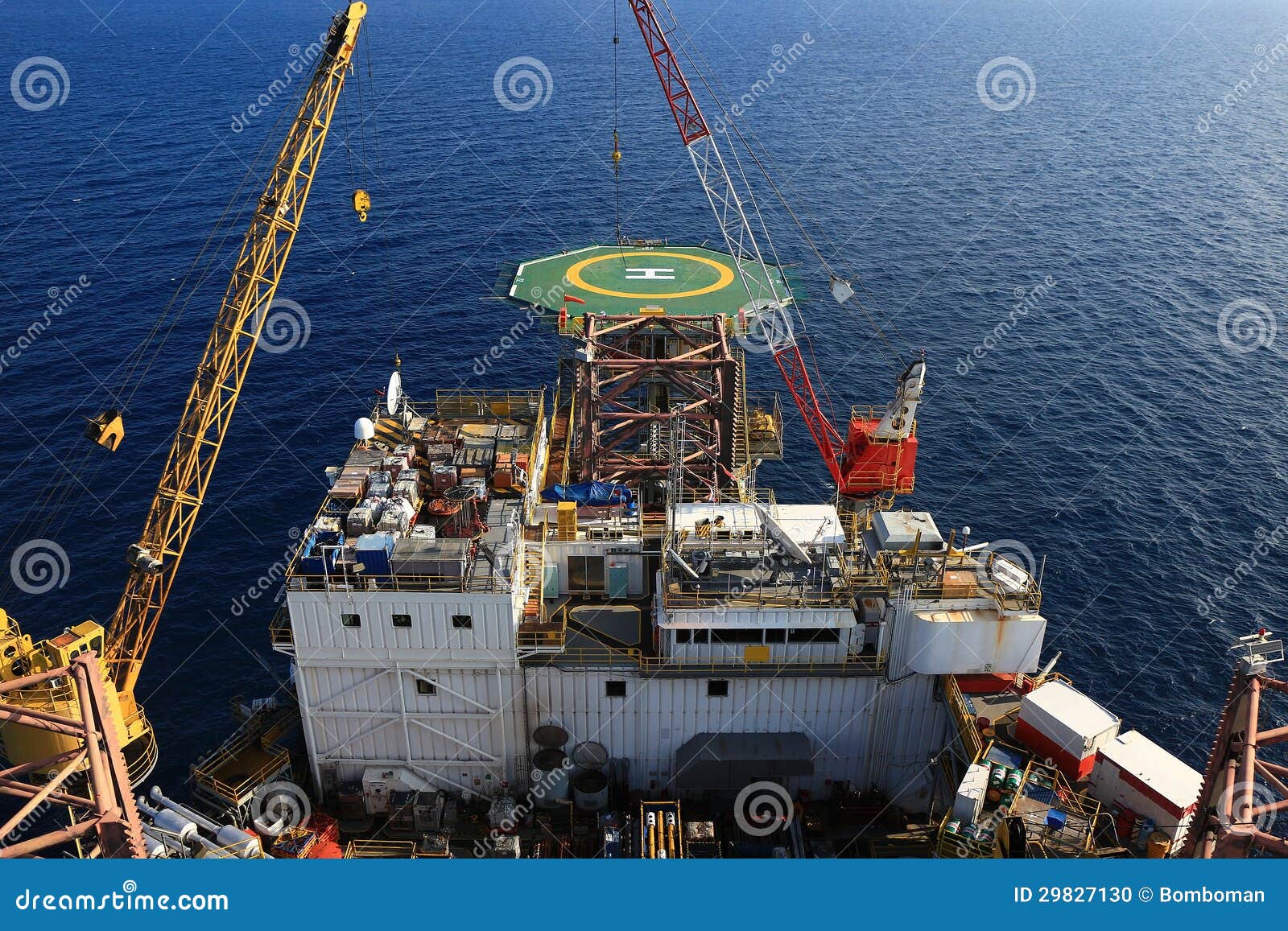 Top View of Offshore Drilling Rig Stock Photo - Image of business ...