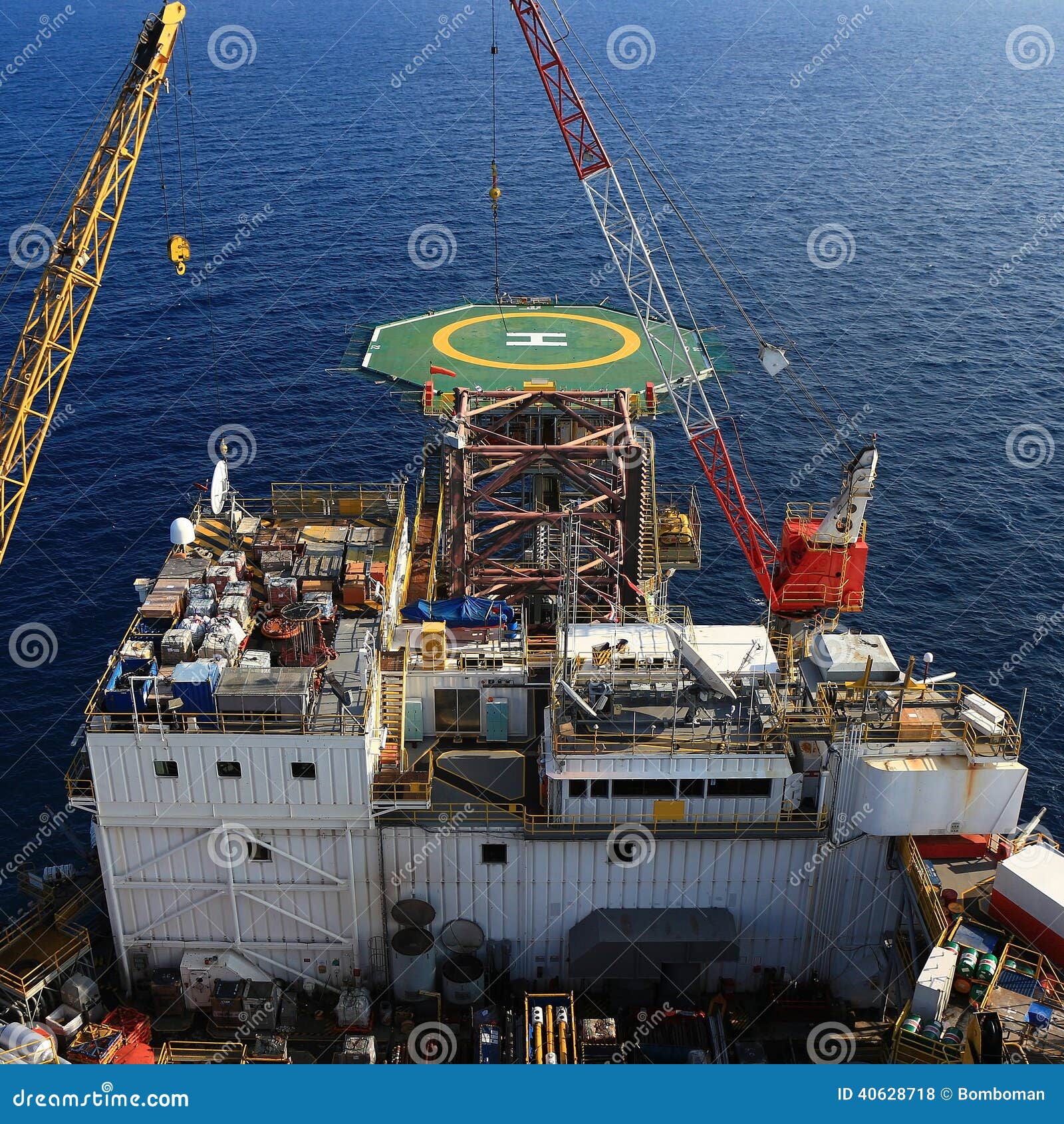 Top View of Offshore Drilling Rig Stock Photo - Image of business ...
