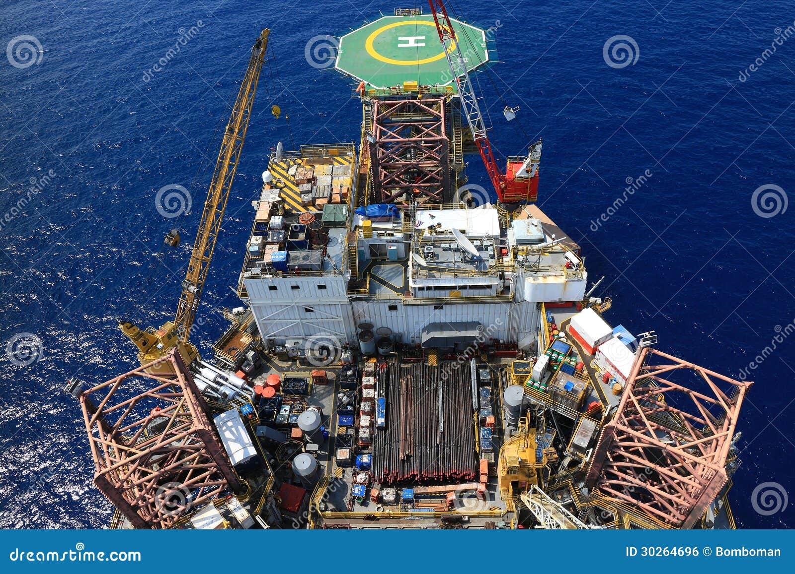 Top View of Offshore Drilling Rig Stock Photo - Image of natural ...