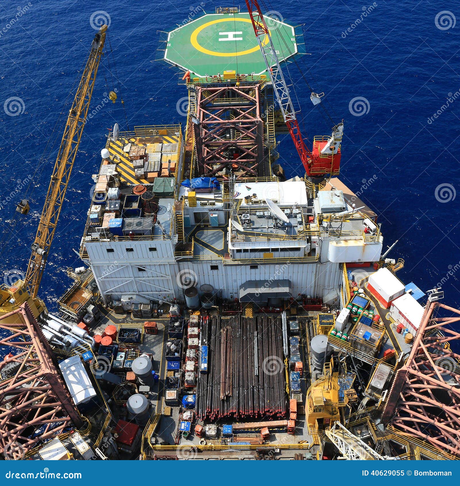 Offshore Oil And Gas Drilling Rig At The Gulf Of Thailand Whil ...