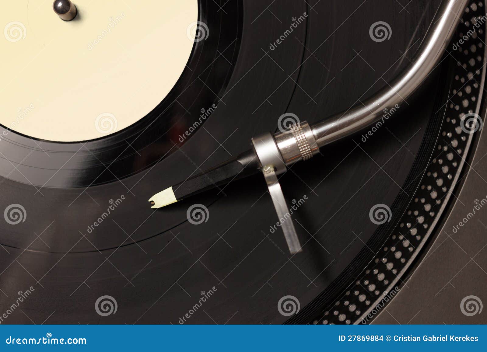 Top View of Old Fashioned Turntable Stock Photo - Image of player ...