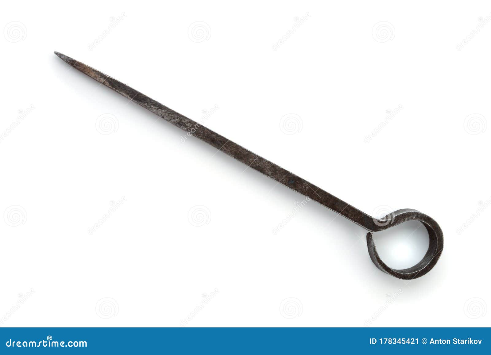 Top view of old iron awl stock image. Image of construction - 178345421