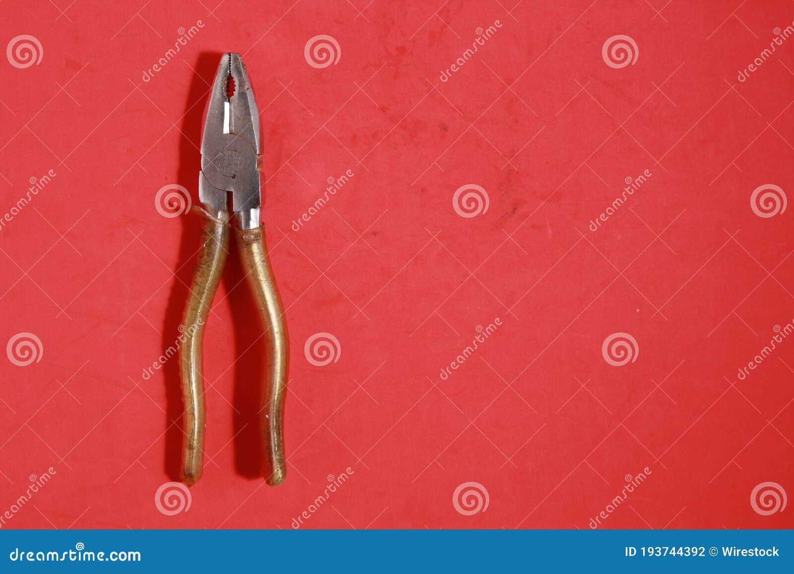 Top View of Old Pliers Isolated N a Red Background Stock Photo - Image ...