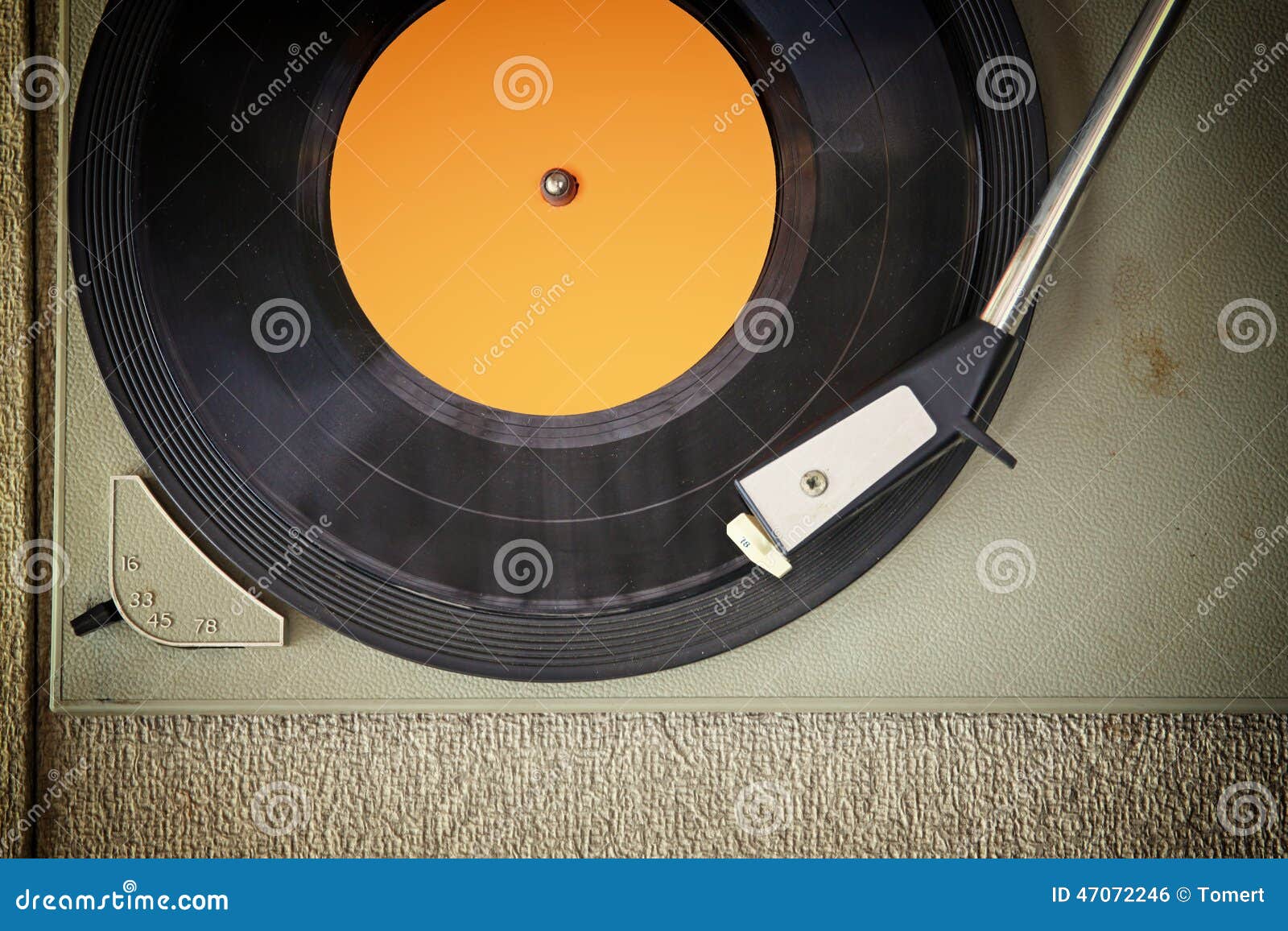 Top View of Old Record Player, Image is Retro Filtered Stock Photo ...