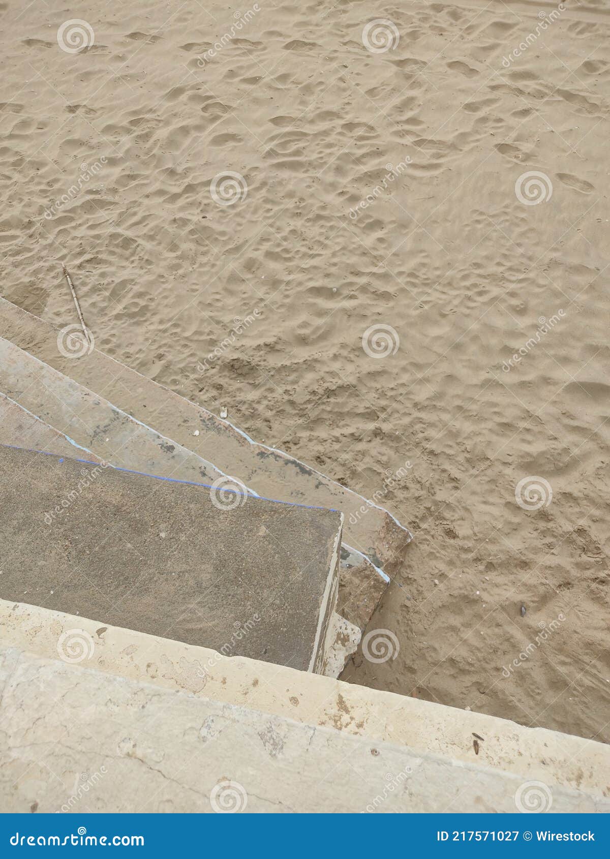 Top View of Old Stairs To the Sandy Beach Stock Image - Image of ...