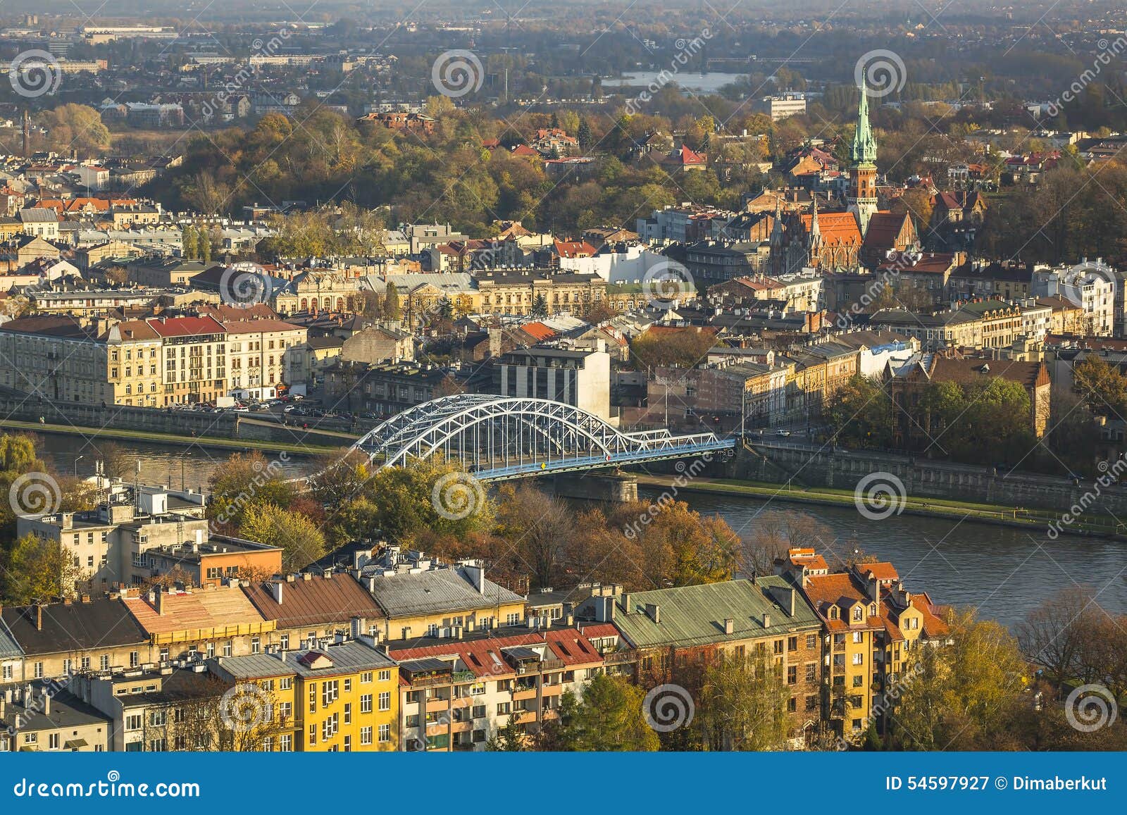Top View of the Old Town of Cracow (Krakow) Stock Image - Image of ...
