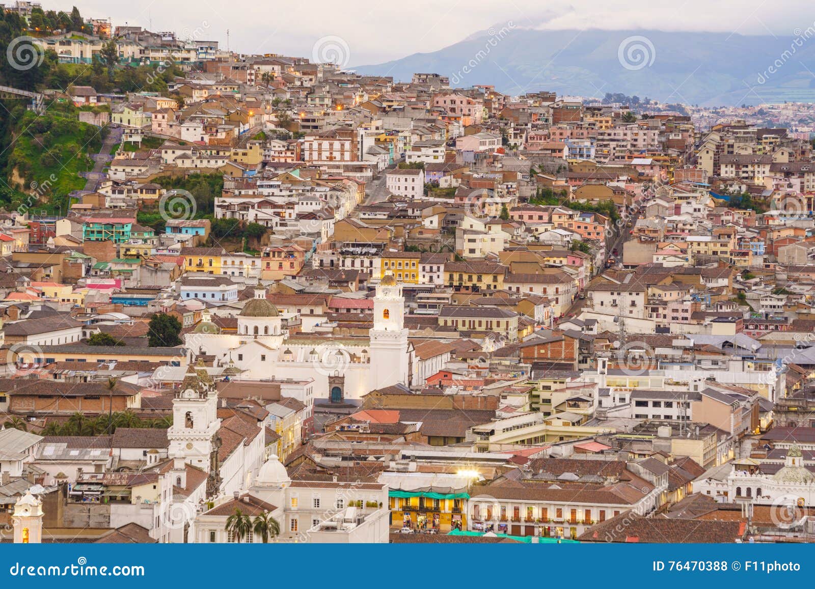 Top view of old town Quito editorial stock photo. Image of cultural ...