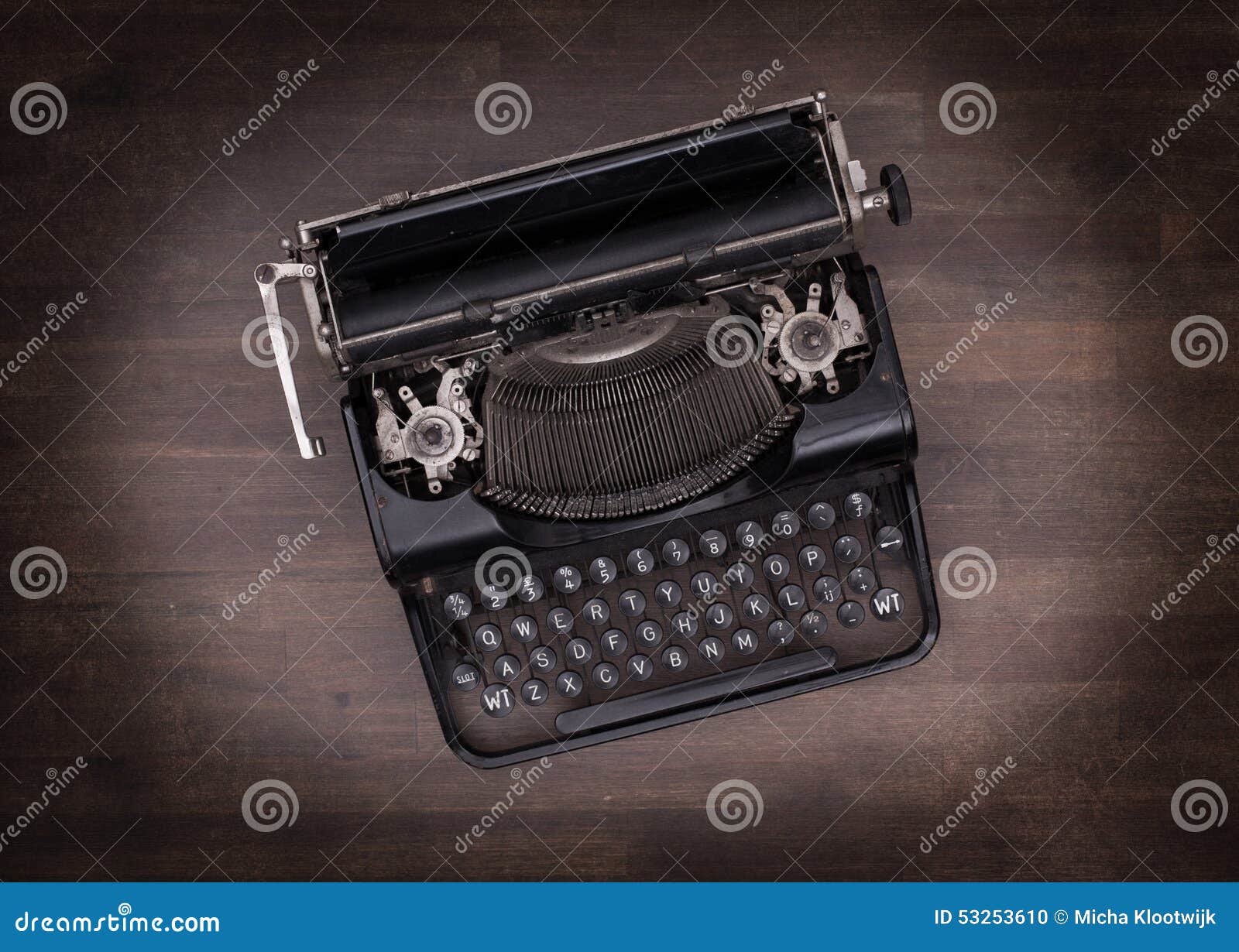 Top View of an Old Typewriter Stock Photo - Image of object, focus ...