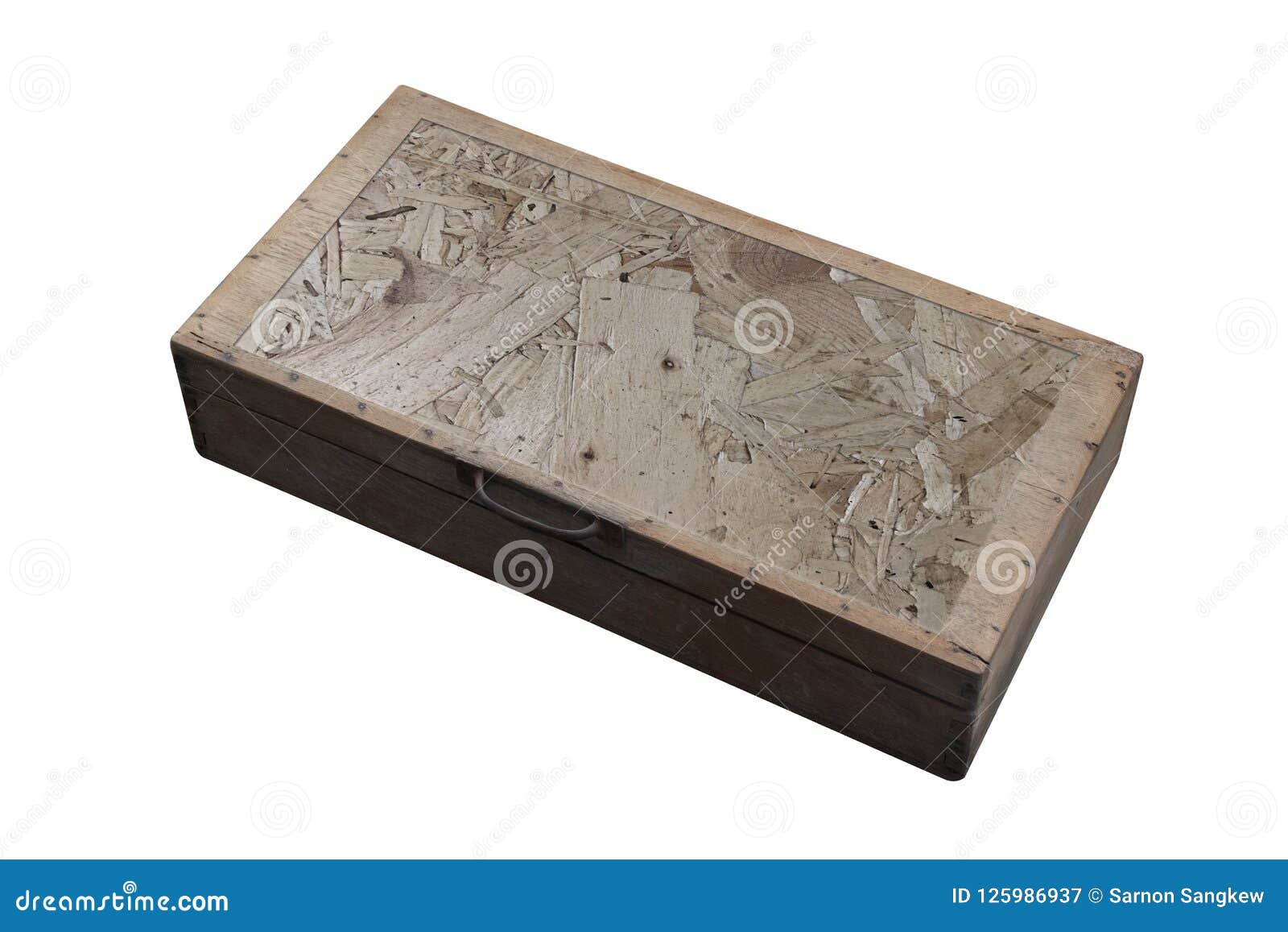 Top View Old Wooden Box on White Background Stock Image - Image of ...