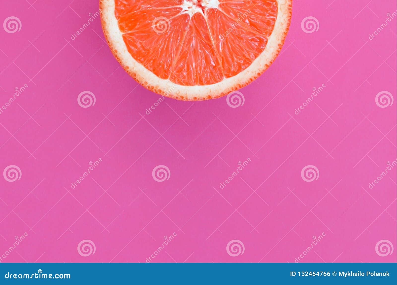 Top View of an One Grapefruit Slice on Bright Background in Purple ...